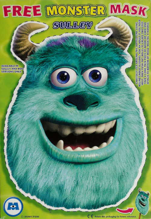 2002 Monsters Inc Action Monsters & Mask free in Golden Nuggets cereal