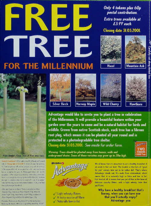 1999 Free Millenium Tree Weetabix Advantage Send Away Offer
