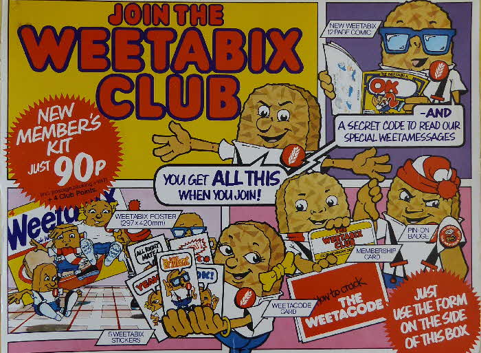 1983 Weetabix Club cereal membership for Weetagang items