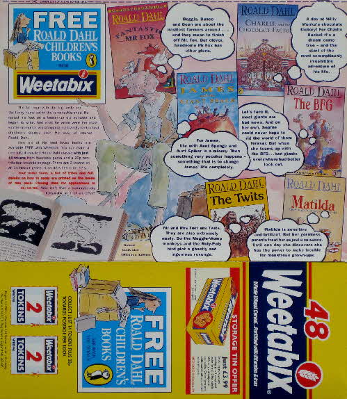 1994 Roald Dahl Books & Weetabix Tin Weetabix cereal send away offer ...