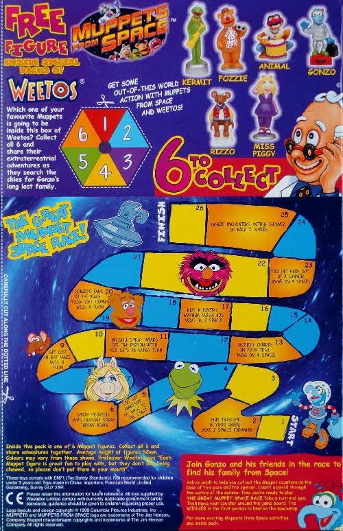 1999 Muppets in Space free in packets of Weetabix Weetos cereal