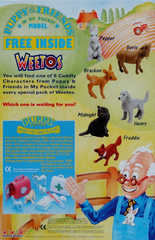 1997 Puppy & Friends issued free in Weetabix Weetos cereal
