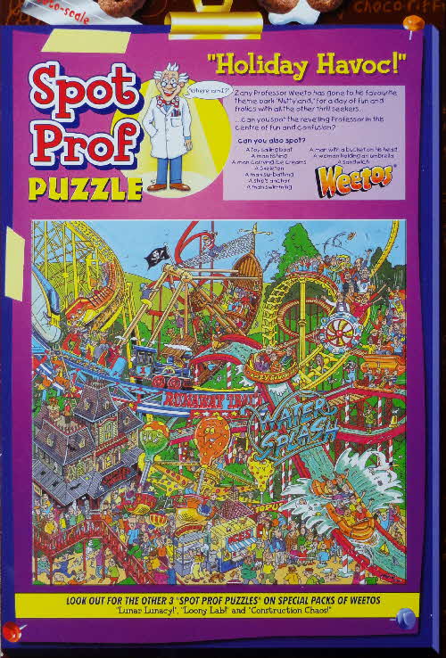 2002 Spot Prof Weeto Puzzle packet back Weetabix Weetos cereal